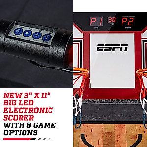 ESPN EZ Fold 2 player Basketball Game with Polycarbonate Backboard and LED Scoring