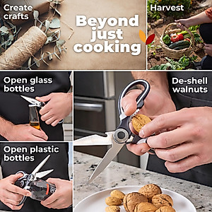 Kitchen Shears by Gidli - Lifetime Replacement Warranty- Includes Seafood Scissors As a Bonus - Heavy Duty Stainless Steel All Purpose Ultra Sharp Utility Scissors