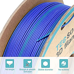 TECSONAR Matte Dual Color PLA Filament Coextrusion Filament Multicolor 3D Printer Filament 1kg Dichromatic Filament 1.75mm (± 0.03 mm) Compatible w/Most of 3D Printer, Matte Royal Blue Aqua Green