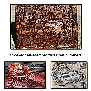 SpeTool Tapered Ball Nose End Mill 1/4" Shank with 1/16" Cutting Radius (1/8" Diameter) for 3D Carving Engraving Router Bit, ZrN Coated