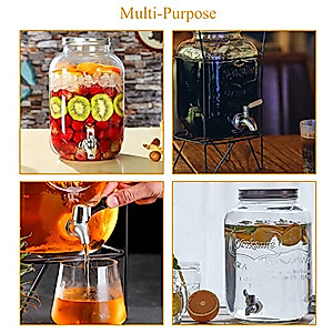 1 Gallon Cold Brew Coffee Maker,Cold Brew Pitcher & Tea Infuser With Stainless Steel Spigot And Filter,Large Glass Drink Beverage Dispenser 100% Leak-Proof And Drip-Free Iced Coffee Maker