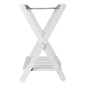 Raya luggage rack with shelf in white finish