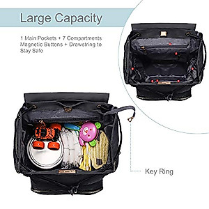 Hafmall Diaper Bag Backpack, Baby Diaper Bag with Stroller Hooks for Mom Dad, Multifunctional Nappy Bag for Boys Girls, Stylish Travel Mommy Bag (Plaid)
