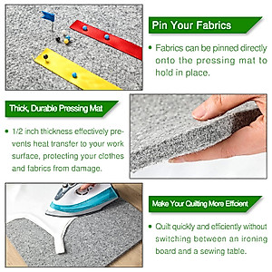 Wool Pressing Mat for Quilting, Wool Ironing Mat for Quilters, Iron Mat for Table Top Ironing Board Tabletop, Quilting Supplies, Sewing Supplies Notions, Sewing Accessories and Supplies, Ironing Pad