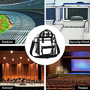 Conworld Clear Mini Backpack Stadium Approved, Small Clear Backpack Stadium Approved for Women Girl Men,Waterproof Transparent Backpack for Work & Sport&Concerts,Black