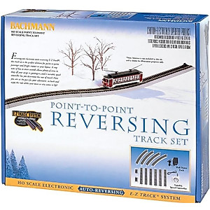 Bachmann Trains E-Z TRACK ELECTRONIC AUTO-REVERSING SYSTEM - NICKEL SILVER E-Z TRACK With Grey Roadbed - HO Scale