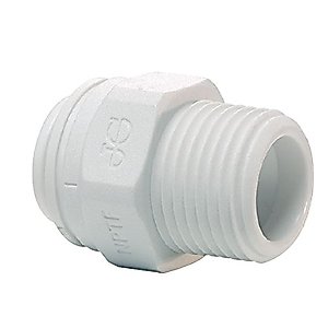 John Guest Speedfit PP010824W Polypropylene 1/4" OD x 1/2" NPTF Push-to-Connect Male Connector (10-Pack), White