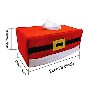 ZARSIO Tissue Box Cover Rectangular Santa Tissue Holder Paper Towel Holder Christmas Decorations(Santa Claus Belt)