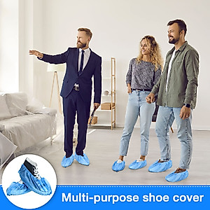 Jeere 600 Packs Disposable Boot Shoe Covers Non Slip Thick Extra Booties for Shoes Covers Durable Boot Covers for Men Women Virtually Most Shoes, Blue