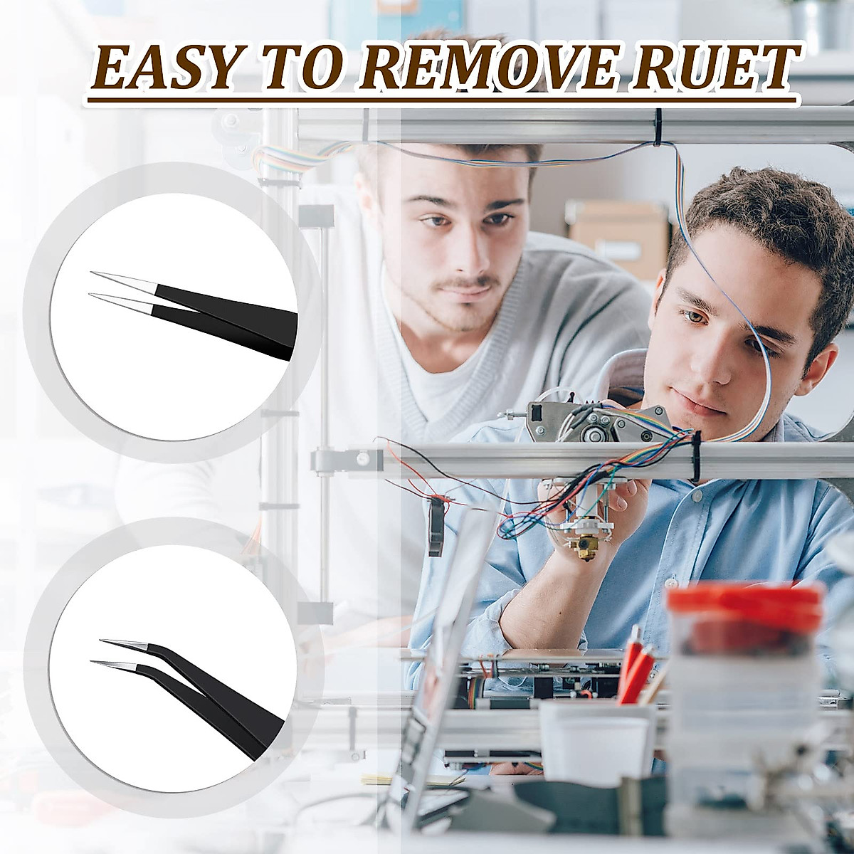 Zhehao 16 Pieces 3D Printer Nozzle Wrench Cleaning Kit,10 Nozzle Cleaning Pins with Storage Box 2 Tweezers 2 Copper Wire Toothbrushes 2 L-shaped Wrench Tool for 3D Printer Accessories