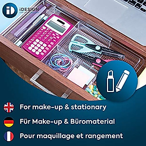 iDesign Expandable Vanity Drawer Organizer, The Clarity Collection – 11.25” to 18.5”, Clear