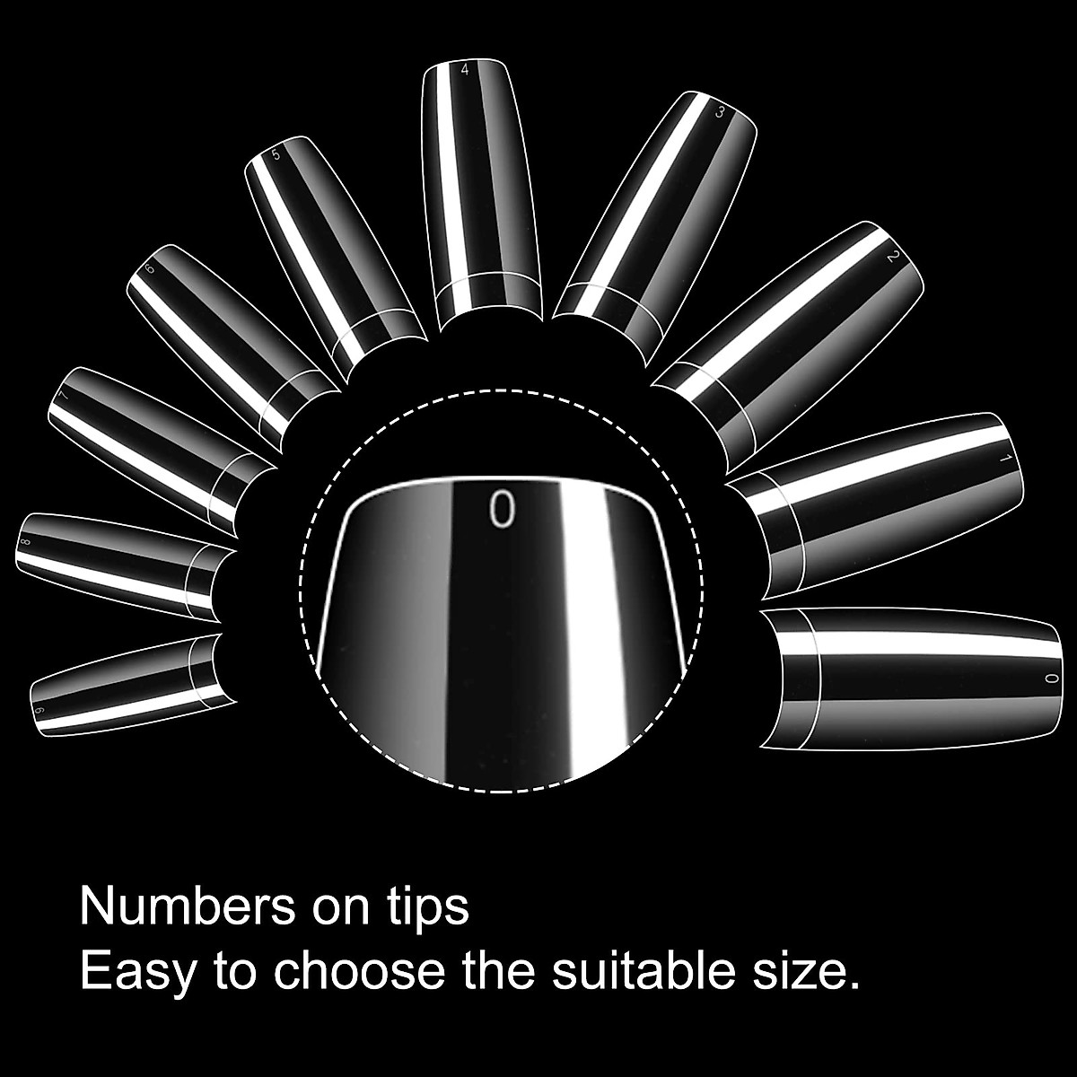 krofaue 500PCS Clear False Nails Tips, Half Cover Lady French Style Acrylic Artificial Tip Manicure with Box of 10 Sizes for Nail Tips Art Salons and Home DIY…