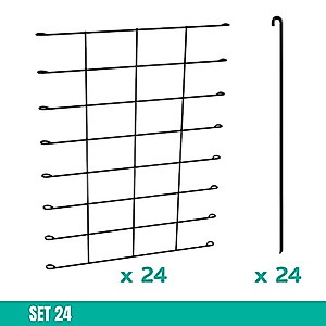 24Pack Black -13x19 Inch Garden Fence Animal Barrier, Animal Barrier Fence No Dig-Small Garden Fence for Dogs and Rabbits for Outdoor Landscaped Yard, Total Length 26 Ft(L) X 19 in(H