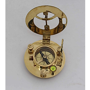 RII Antique Nautical Directional Magnetic Sundial Brass Compass, Antique Decor Birthday Gifts for Men, Astrolabe for Him, Baptism Gifts with Engraved Quotes, Sun dial in Rose Top Box