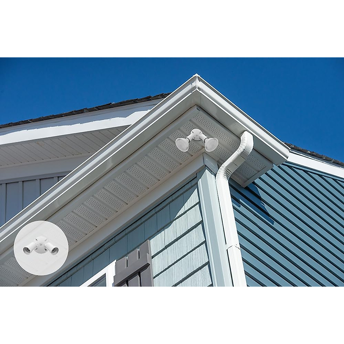 Lithonia Lighting OFTH 300PR 120 WH M12 Adjustable Twin Par Holder Standard Outdoor Flood Light For Safety and Security, 120 Volts, 300Watts, White