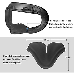 Upgrade Facial Interface Bracket & 2Pcs PU Leather Foam Face Cover Pad & Lens Cover Silicone Small & Large Anti-Leakage Nose Pad for Oculus Quest 2 Accessories Set 6 in 1