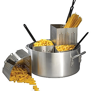 Winware 20 Qt Aluminum Pasta Cooker, Commercial Grade