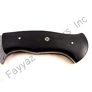 FAYYAZ BROTHERS Custom Made Damascus Steel Hunting Knife/Kukri Knife FBK-15303 (Black Micarta)