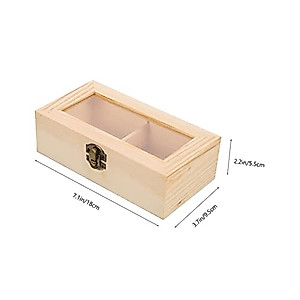 Zerodeko 6 pcs storage wooden box clear tray wooden storage bins wooden pallets tea bag holder coffee condiment organizer jewelry case with lid Jewelry Container clear lid jewelry organizer
