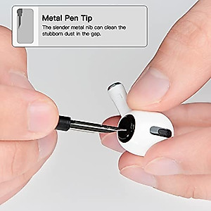 PZOZ Cell Phone Cleaning Kit for AirPods Pro/Pro 2nd/iPhone, 3 in 1 Cleaner Tool Accessories fit for Headphone, iPad Jack Lens, Charger Port Hole Plug, Speaker, Earbuds, Samsung Earphones (Black)