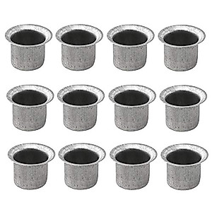 winying 12Pcs Metal Candle Cups Wax Containers Candle Tin Cups Hardware Accessories for Party Wedding Indoor Decoration Dark Gray #2.25x2.2cm