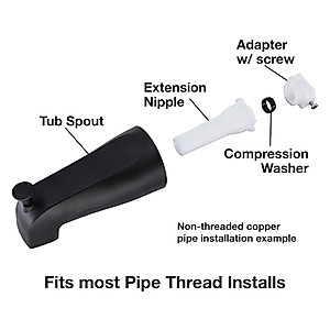 Danco 11079 Tub Spout, No Size, Matte Black