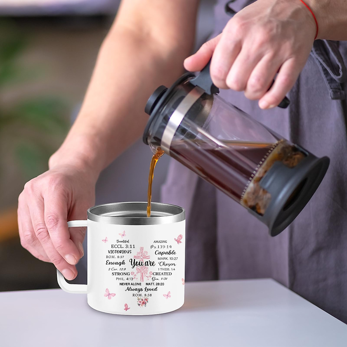 WWHSAI Christian Gifts for Women - You Are Gifts Baptism Tumbler - Inspirational Religious Birthday Presents for Women - Catholic Spiritual Faith Bible Verse Presents Coffee Cup for Girl 14oz