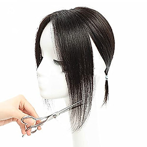 Aimeolyn 16 Inch Large Hair Base toppers for Women,Hair Toppers for women With Bangs 8x8inch,5 Clips Real Human Hair Toppers for thinng Hair