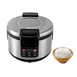 95-Cup 19L Rice Warmer Commercial Restaurant 110V 110W Electric Food Warmer with Warm Function only, Heavy Duty Stainless Steel Rice Warmer with Temperature Control