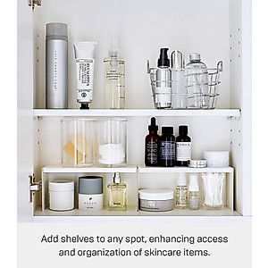 Yamazaki Home Tower Medicine Cabinet Vanity Storage Racks – Set Of 2, Bathroom Mirror Organizer Risers - Steel -