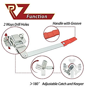 Aucuda RV Emergency Window Latch, Metal EXIT Window Locks, Camper Egress Window Security Bars, Window Support Holder with Red Handle for Travel Trailer, Easy Install&Extra Durable, RV Accessories.