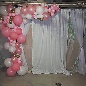 White Sequin Backdrop Curtain 4 Pack 2ft x 8ft Backdrop Birthday Party Backdrop Wedding Ceremony Background