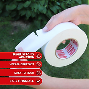 XFasten Super Strong Duct Tape, White, 3" x 30 Yards, Waterproof Duct Tape for Outdoor, Indoor, School and Industrial Use