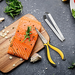 Fish Bone Pliers Tweezers Kit for All Kind of Fish Stainless Steel Fish Deboning Tools 2pcs