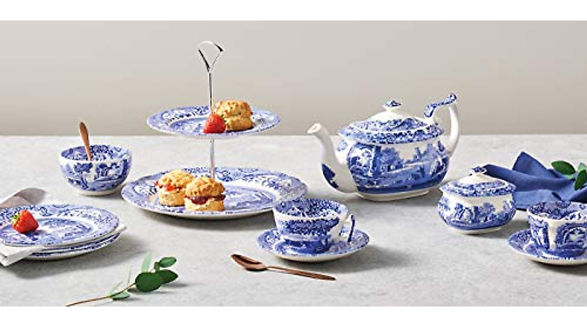 Spode Blue Italian Butter Dish - Elegant Porcelain Keeper