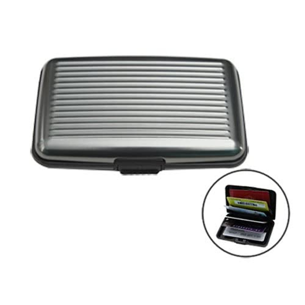 Mini Aluminum Credit Card Wallet Holder, RFID Blocking Credit Card Protector,Moneybag Storage Travel Wallet for Identity Theft Protection Security Men Women (Grey)