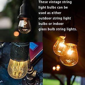 S14 Replacement Light Bulbs for String Lights, 11 Watt E26 Medium Standard Base, S14 Clear Glass Bulbs, Edison Bulb String Lights Bulbs for Outdoor Patio Garden Vintage String Lights(6 pack)