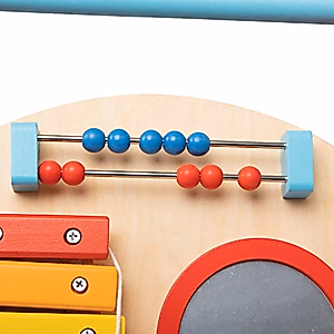 Nuby Wooden Baby Walker with Interactive Features for Early Development, Promotes Walking, Motor Skills, and Creativity