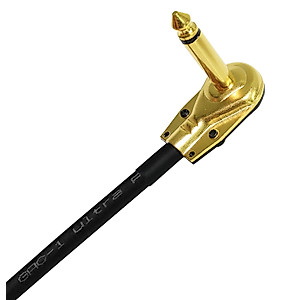 WORLDS BEST CABLES 2 Units - 7 Inch - Gotham GAC-1 Ultra Pro - Low-Cap (21pF/ft) Guitar Bass Effects Instrument, Patch Cable & Gold (6.35mm) Low-Profile R/A Pancake Type Connectors - Custom Made