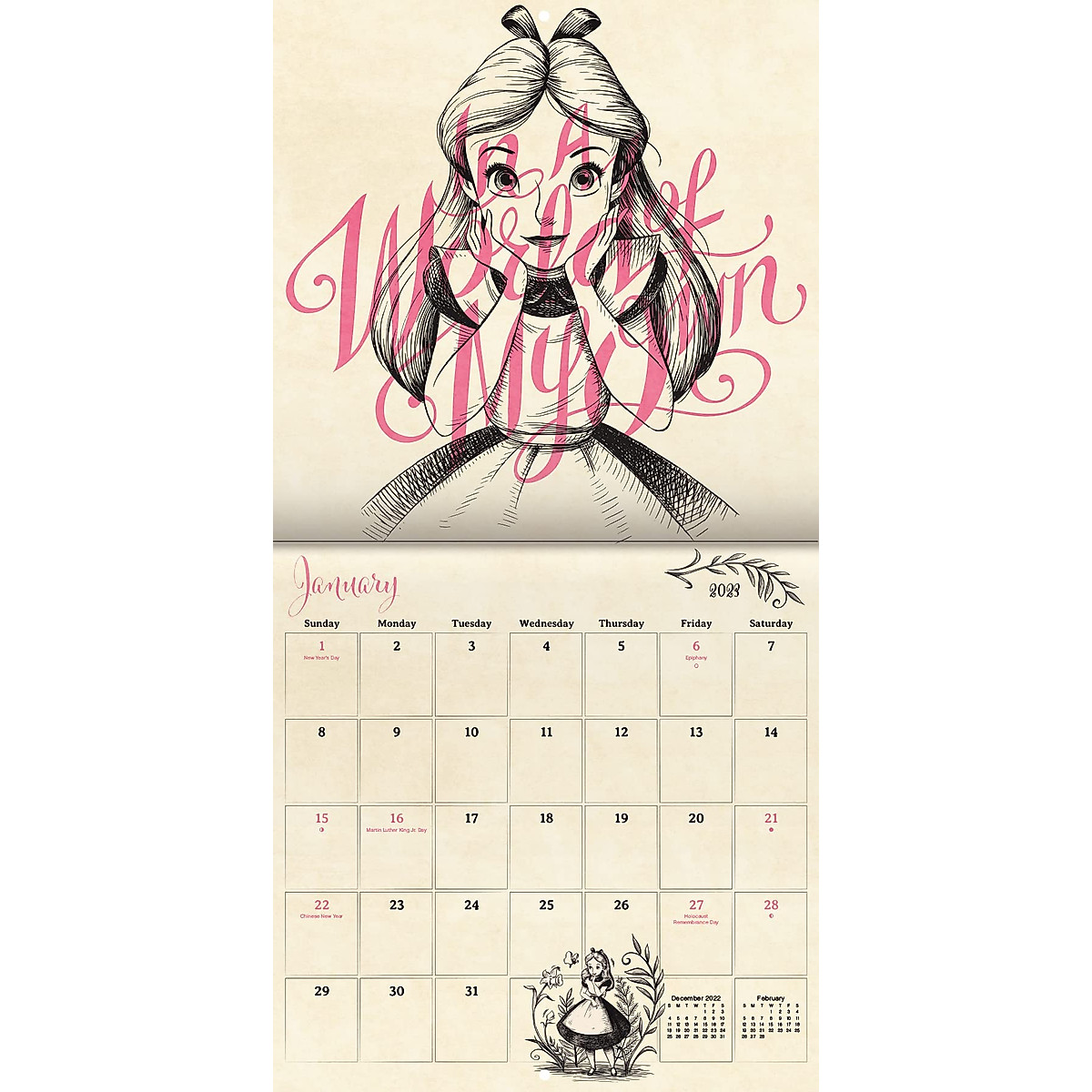 2023 Disney Alice and Wonderland Wall Calendar