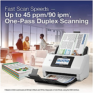 Epson DS-790WN Wireless Network Color Document Scanner for PC and Mac, with Duplex Scanning, PC-Free Scanning, 100-page Auto Document Feeder (ADF) and 4.3" Color LCD Touchscreen