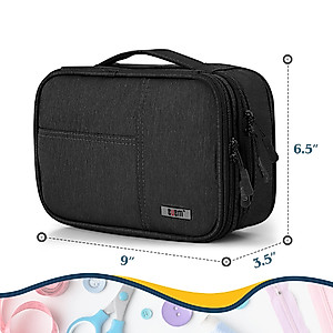 BUBM Double Layer Sewing Organizer with Detachable Dividers, Sewing Supplies Organizer for Sewing kits (BAG ONLY), Black