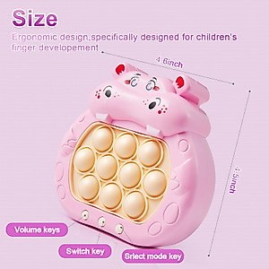 Raripida Pop Light Up Game, Handheld Fidget Light-up Pop Toys for Kids 6-12, Push Pop Sensory Toys with Memory Games, Stress Relief Pop Puzzle Game for Boy Girl Teens, Pink