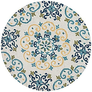 Loloi Francesca Collection FC-35 Ivory/LT. Blue, Transitional Area Rug, 5'-0" x 7'-6"