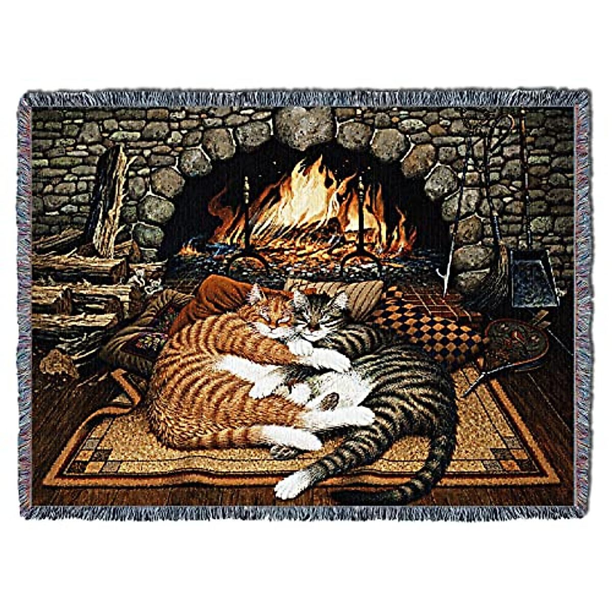 Pure Country Weavers All Burned Out Cat Blanket by Charles Wysocki - Gift for Cat Lovers - Tapestry Throw Woven from Cotton - Made in The USA (72x54)
