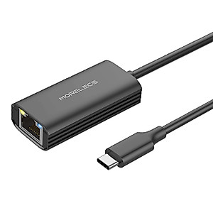 USB C to Ethernet Adapter, Morelecs USB C to Gigabit Ethernet LAN Network Adapter Ethernet to USB C Compatible with MacBook Pro/Air, Dell XPS,Surface Book 2, iPad Pro and More