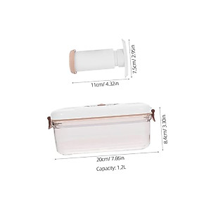 VOSAREA Airtight Food Storage Containers Large 1.2l Hand Pump Sealed Lunch Box for Flour Sugar Crisper Storage Box for Fruits