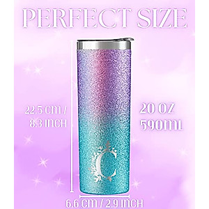 Personalized Tumblers with Lids and Straws for Women, Monogrammed Travel Mug with Initial M, Unique Gifts for Her, Bridesmaids, Friends, Sisters, Mom