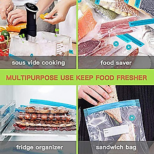 WHX Sous Vide Bags - 20pack Reusable Vacuum Zipper Bags for Sous Vide Cooking, 3 Sizes Food Storage Bags with 2 Sealing Clips for Anova and Joule Cookers