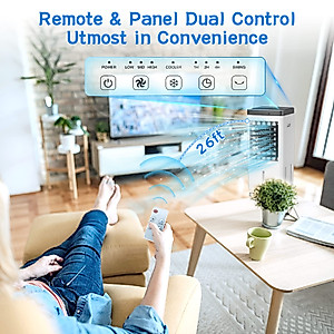 Air Conditioners,2024 Upgraded Portable Air Conditioner with 3 Gal Water Tank, Air Conditioner Portable for Room with 6 Ice Box, 3-in-1 Super Wind Quiet Swamp Cooler, AC for Room/Bedroom/Garage